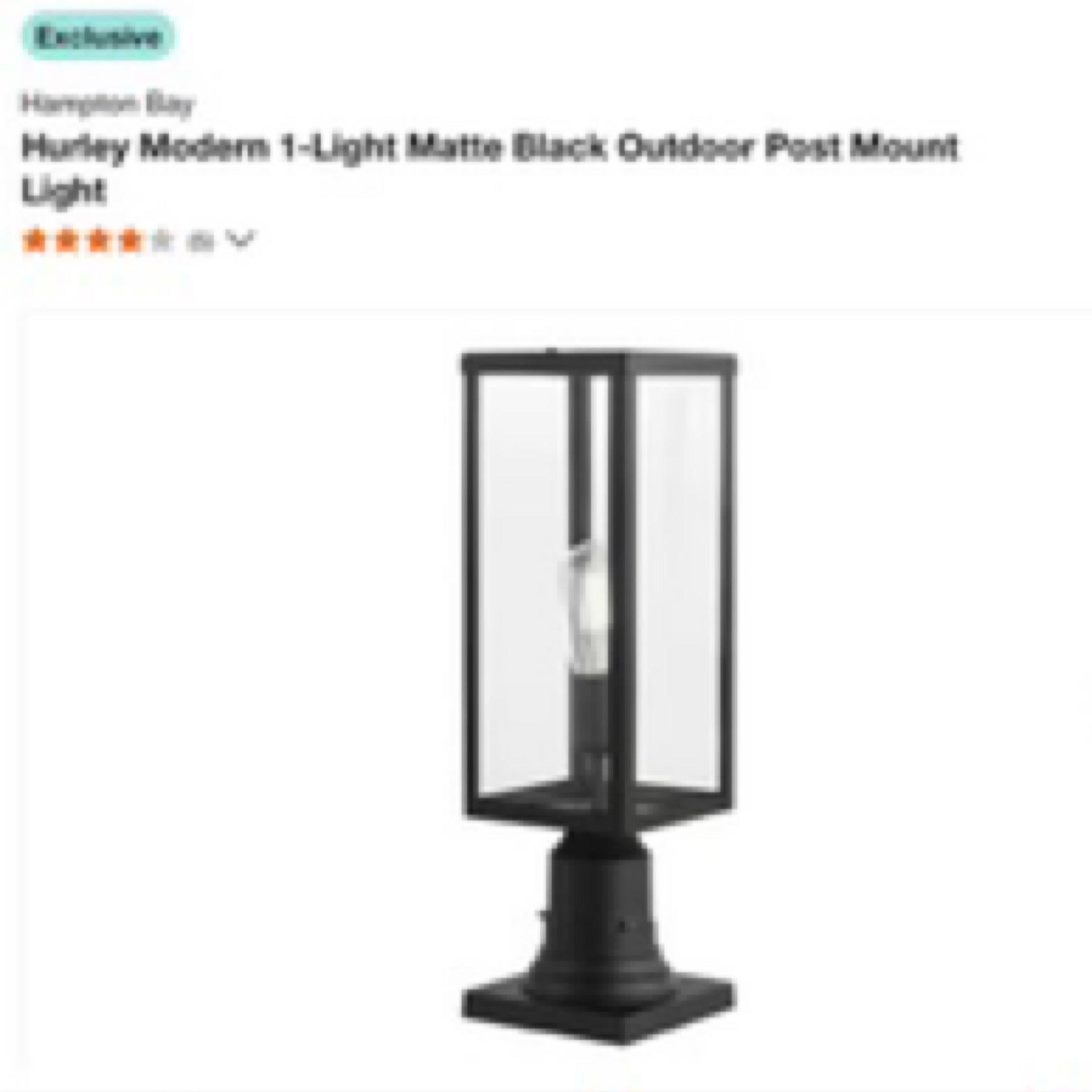 Hurley Modern 1-Light Matte Black Outdoor Post Mount Light | LJ Pallets ...